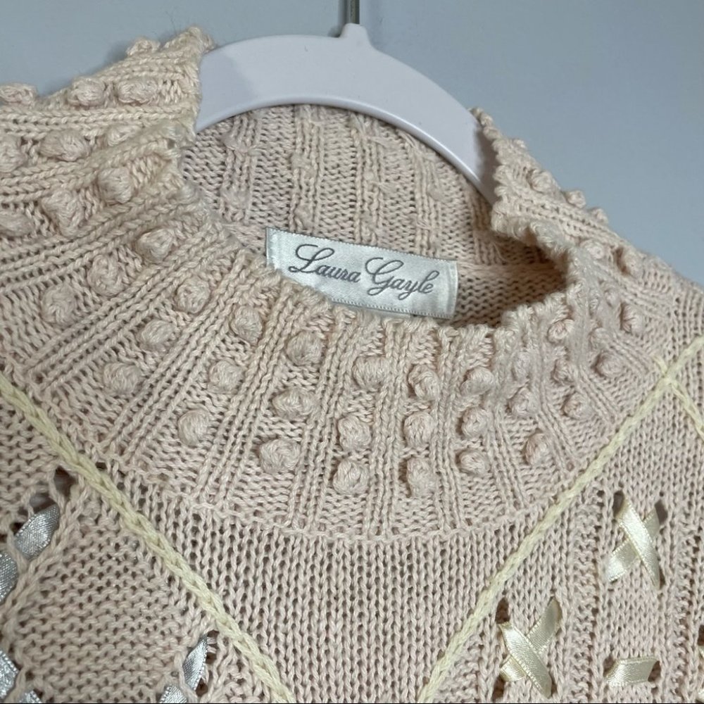 Laura Gayle Vintage Granny Embroidered Floral Sweater - Gem